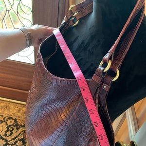 Brahmin | Bags | Brahmin Crocodile Embossed Leather Wine Color Bag ...